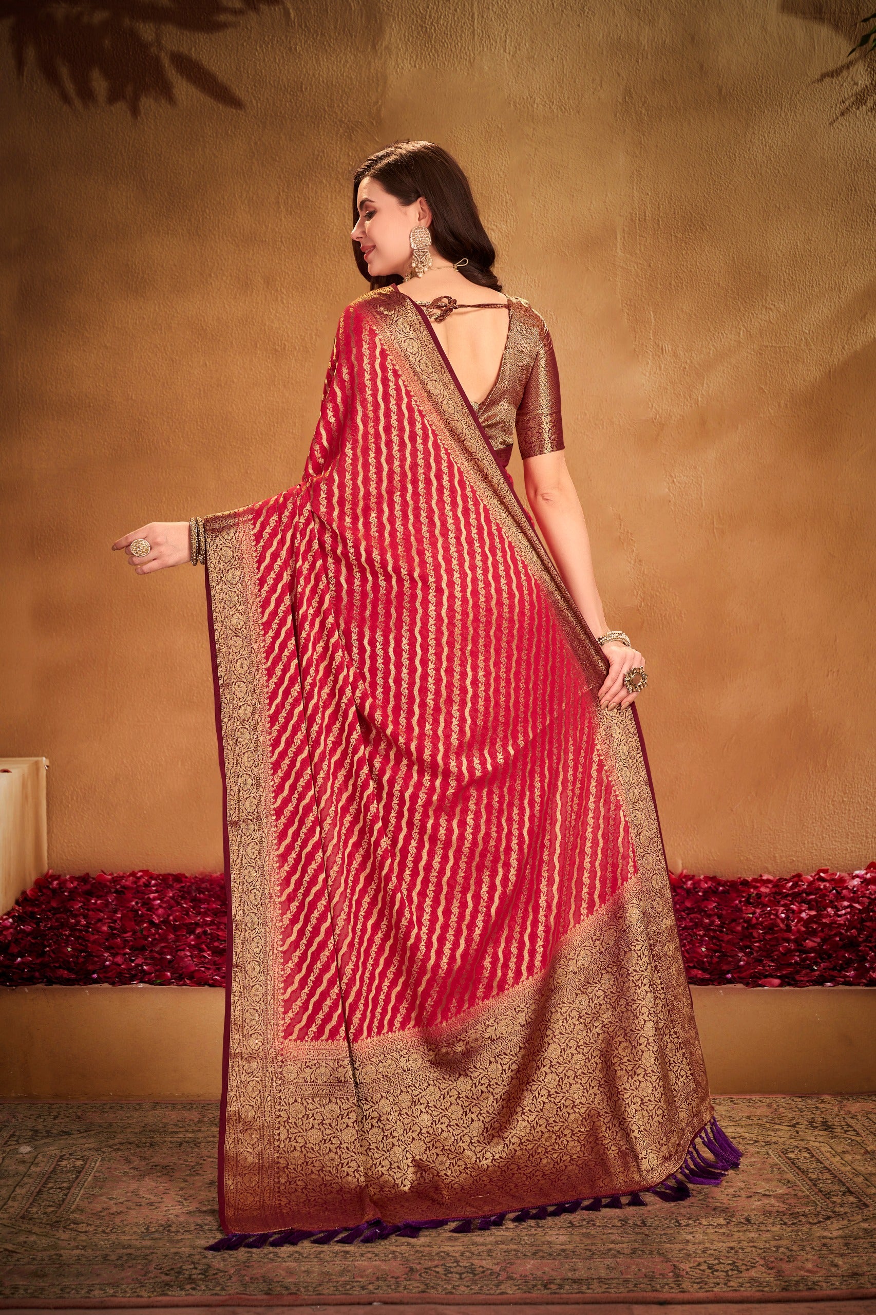 Garima 2 Red Viscose Saree